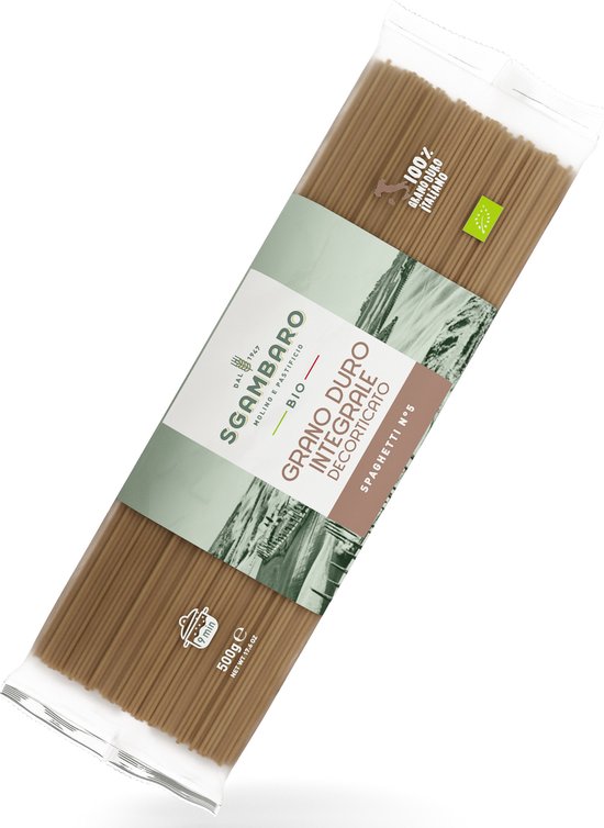 Volkoren spaghetti van Sgambaro - 10 zakken x 500 gram - Pasta | bol.com