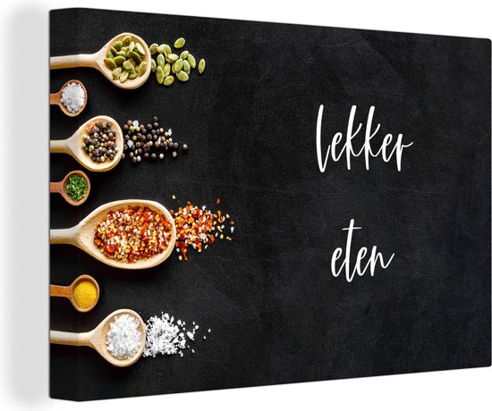 Canvas Schilderij Quotes - Specerijen - Kruiden - Spreuken - Lekker ...