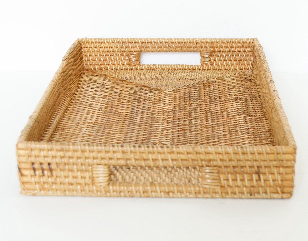 Rotan dienblad rechthoekig bruin | bol.com