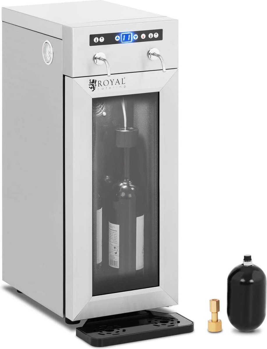 Royal Catering Wijnkoelkast - met tap - 2 flessen - roestvrij staal ...