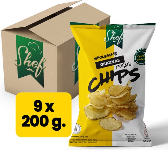 Shef - Chips Original - met zeezout - 9 x 200g - per doos | bol.com