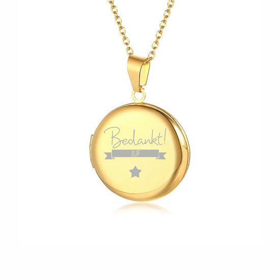 Fotohanger Met Ketting En Gravering - Rond - Bedankt Juf | bol.com