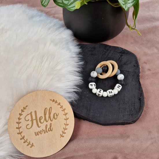 Happy Bebie | Baby | Bijtring | Gepersonaliseerd | Babygeschenkset ...