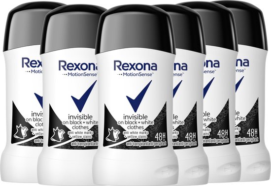 Rexona MotionSense Invisible Deodorant Stick - 6 x 40ml - Deodorant ...