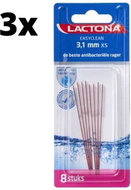 Lactona Ragers EasyClean XS 3.1mm Rood - 3 x 8 stuks ...