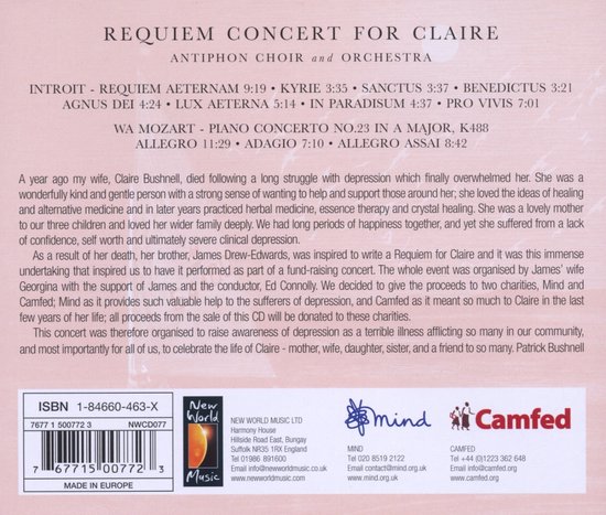Antiphon Choir - Requiem Concert For Claire (CD), Antiphon Choir | CD ...