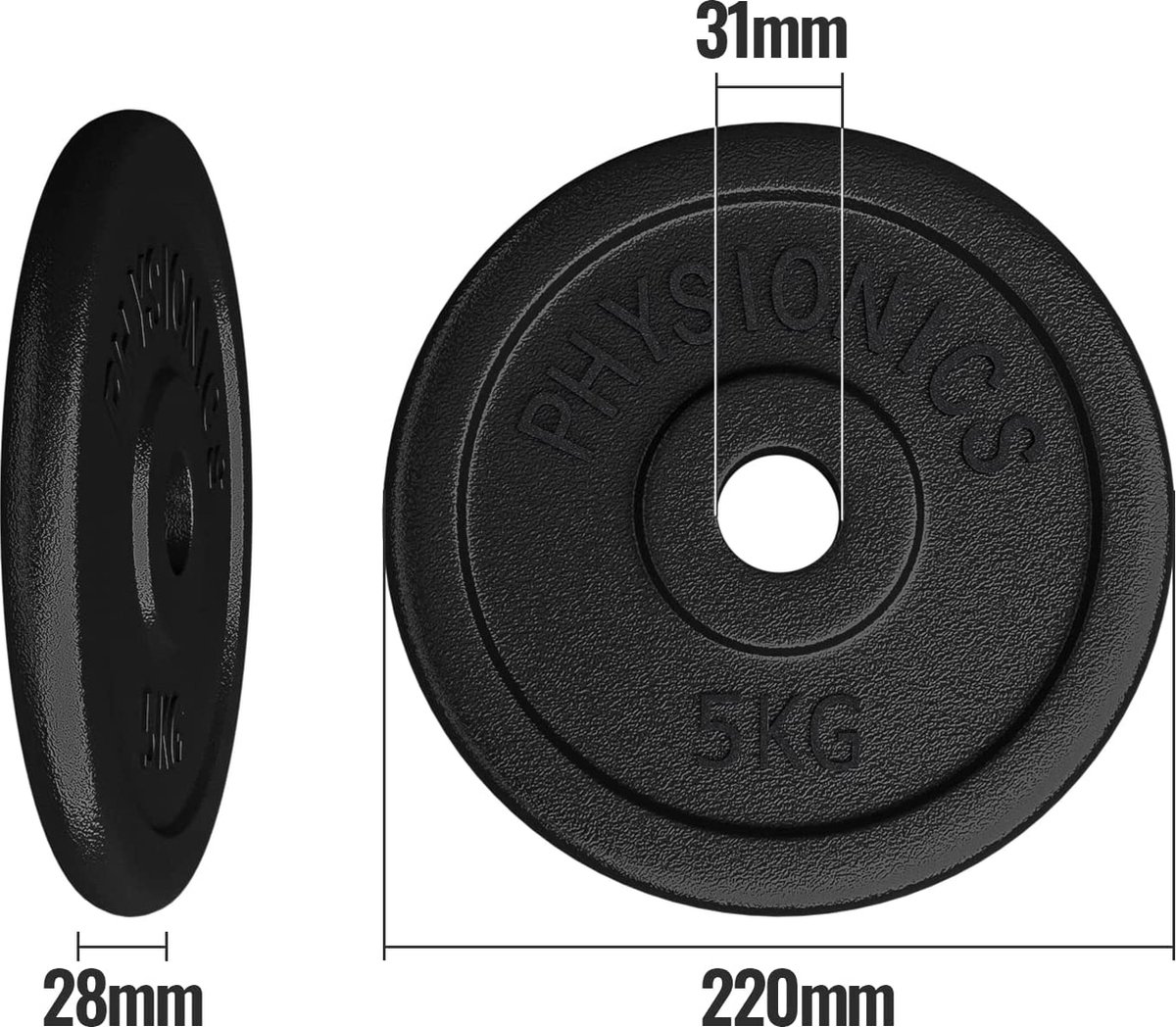 Plaques de poids en fonte 5 kg - Plaque de poids - Ensemble de poids ...