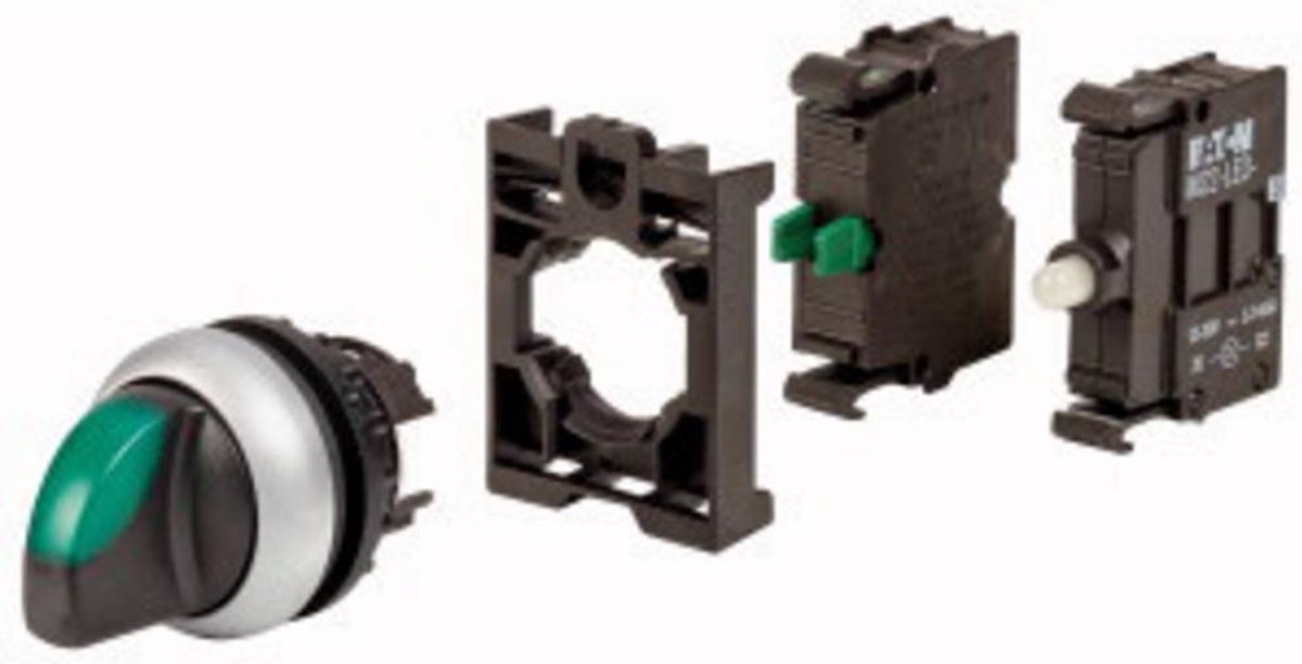 Eaton M22-WRLK-G-K10LED-BVP Keuzeschakelaar Kunststof frontring Tuimel Groen 1 stuk(s) | bol