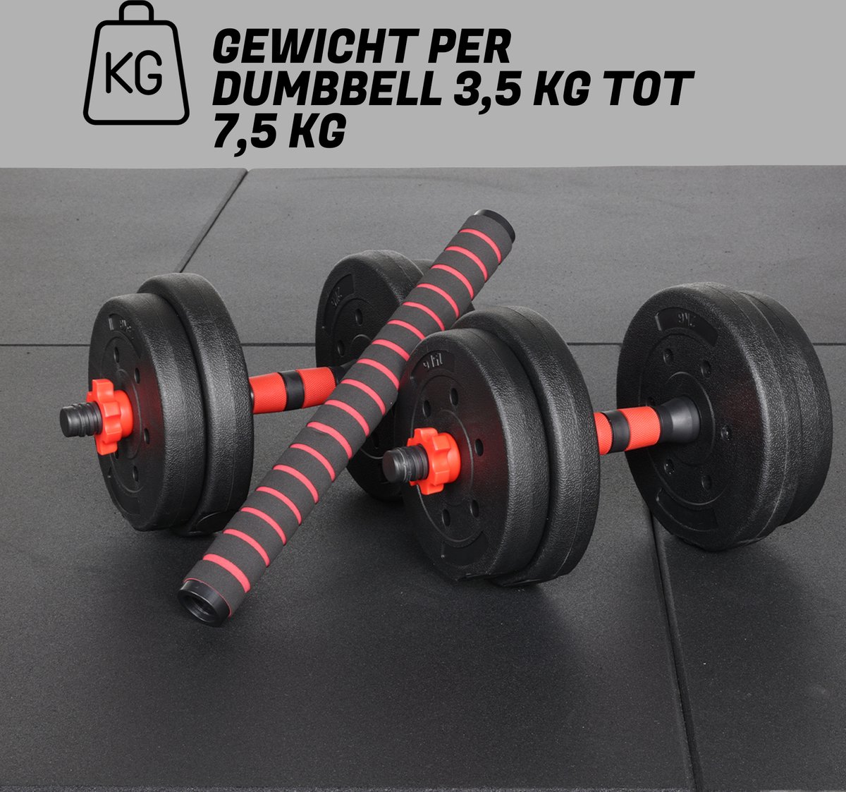 ForzaFit Halterset 15kg - Dumbbelset - Barbell Halterstang met ...
