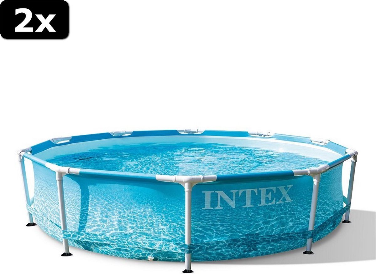 2x Intex 28206NP Beachside Metal Frame Zwembad 305x76 cm zonder ...