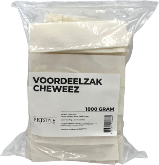 Petstyleliving Cheweez Runderhuid Kauwsnack - Voordeelzak 1 Kg ...