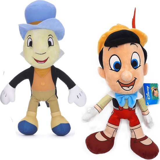 Pinokkio 40 cm + Japie Krekel 36 cm - Disney Pluche Knuffel Set ...
