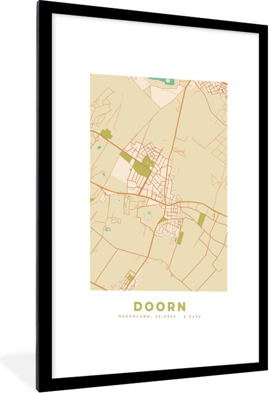 Fotolijst incl. Poster - Doorn - Plattegrond - Kaart - Stadskaart ...