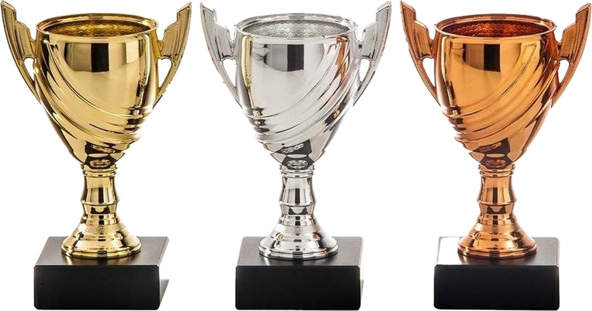 Sportprijzen/awards trofee bekers 13 cm goud/zilver/brons | bol.com