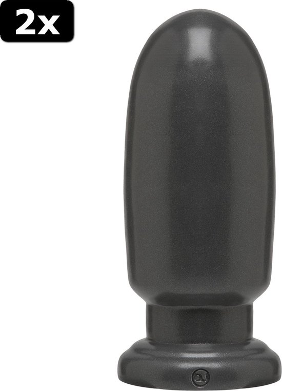 2x Shell Shock Grote Ronde Dildo Zwart
