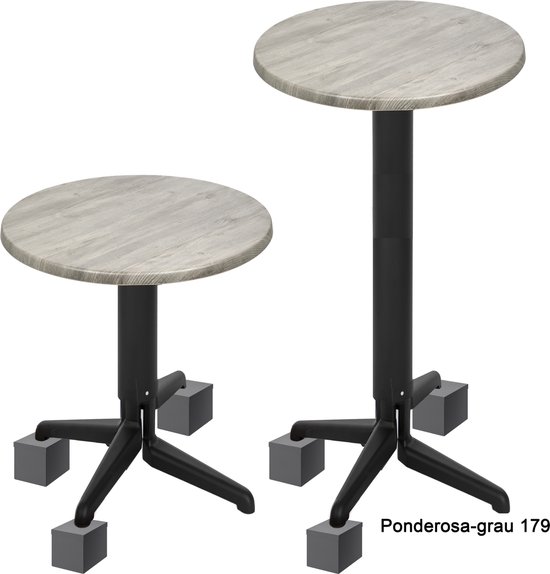 Smart Level Table tafel onderstel met blad vierkant 80 Ponderosa Grey ...