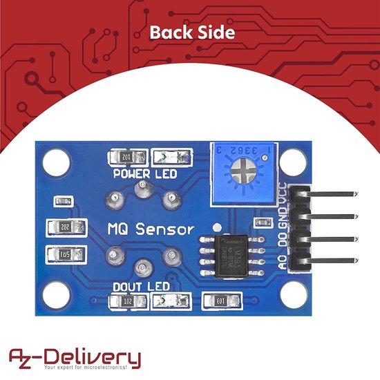 AZDelivery 5 x MQ-2 Gas Sensor Rooksensor Luchtkwaliteitsmodule ...