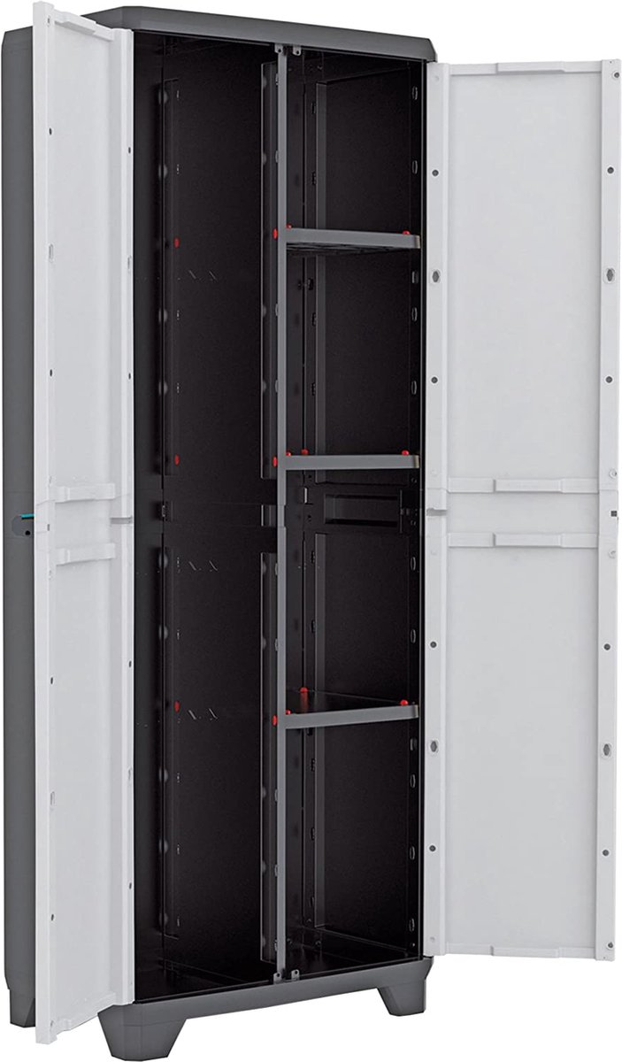 Kis Linear Kunststof Kast - Lichtgrijs zwart 68x39x173 cm ...