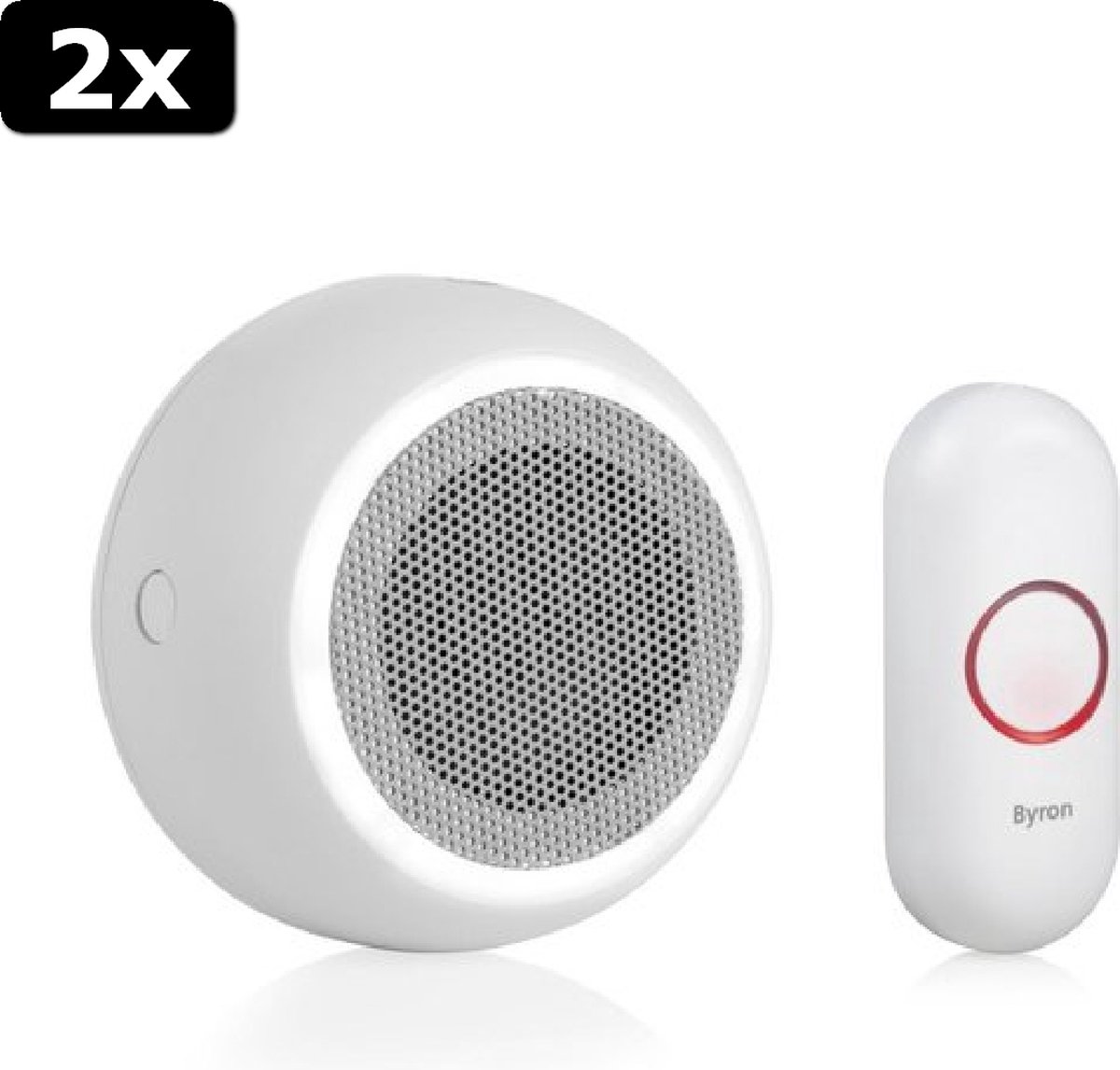 2x Sonnette sans fil Byron DBY-23531 - Récepteur sur piles ...