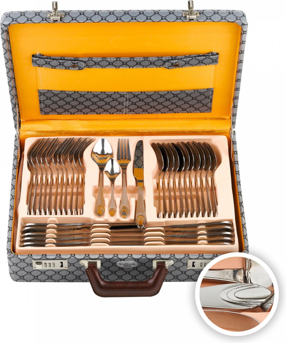 De Koch 72 pcs Elegant Silverware with Suitcase - Arch | bol.com