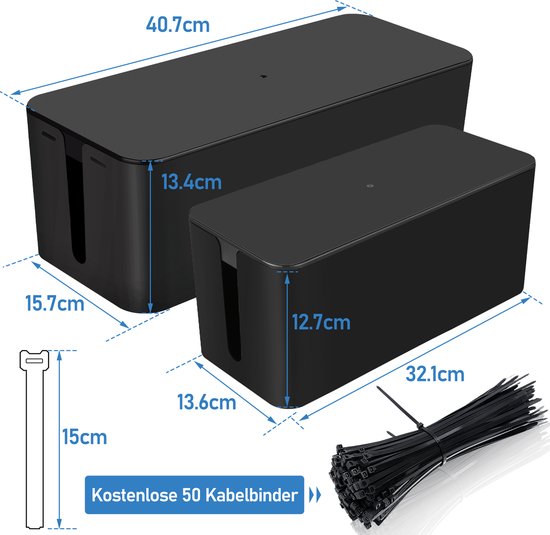 Kabeldoos (1*XL + 1*XXL) - Opbergbox Stekkerdoos - Kabel management ...