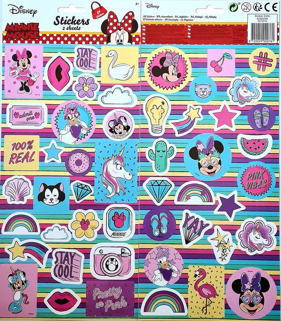 Minnie Mouse 50 Stickers op 2 vellen | bol.com
