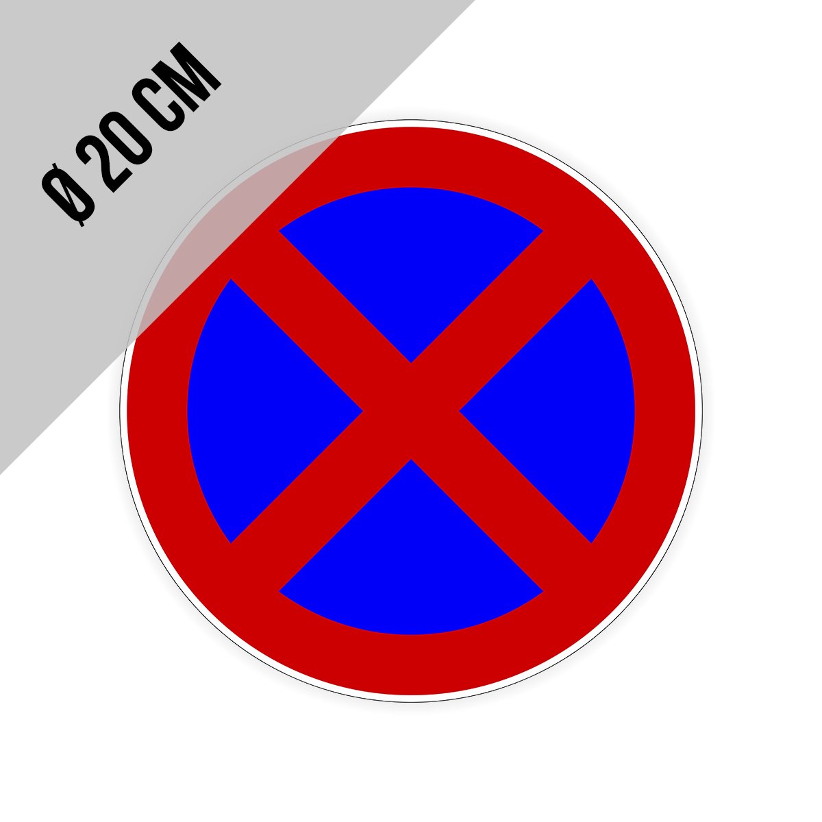 Pictogram/ bord | Stilstaan en parkeren verboden | ø 20 cm | Rond ...