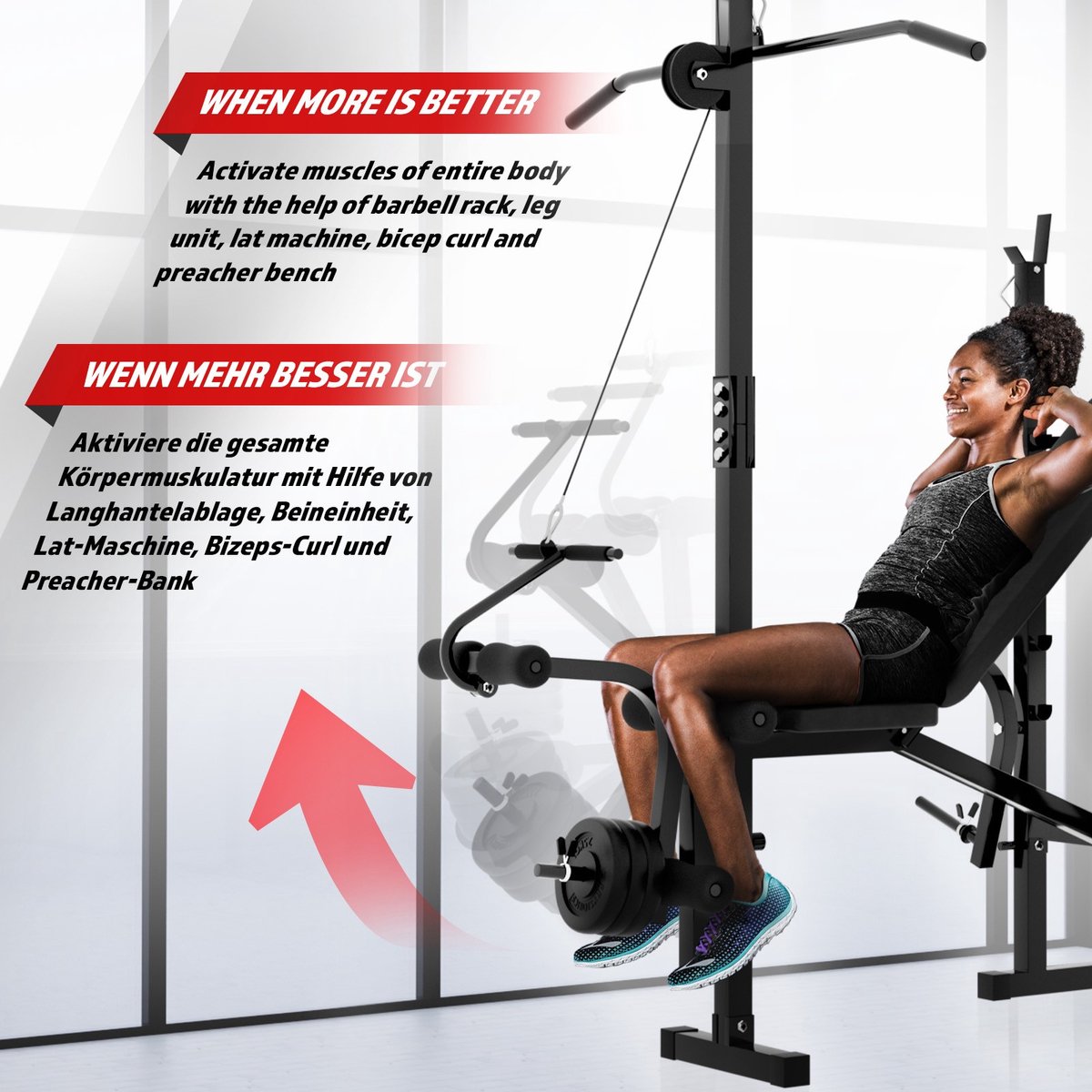 GoodVibes - Multifunctionele Halterbank - Trainingsbank - Krachtstation ...