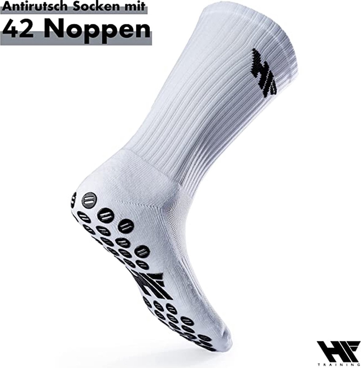 Gripsokken Voetbal Sport Grip Sokken Hoog Anti Blaren Unisex One Size - Wit | bol.com