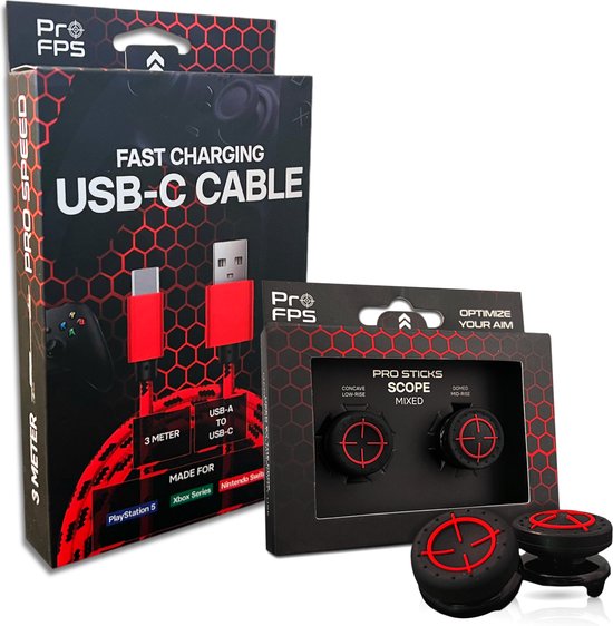 ProFPS Game Accessoires Voordeelverpakking – Controller Oplaadkabel USB-C -... | bol.com