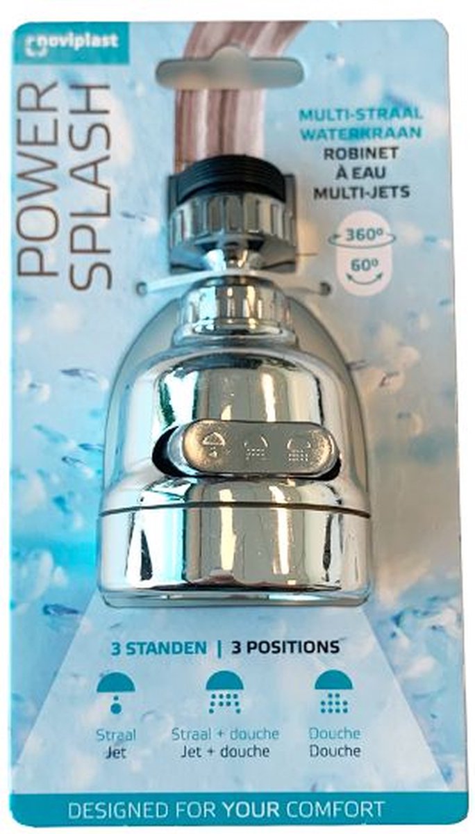 Noviplast Power Splash kraandop - Universele kraandop - Zilver | bol.com