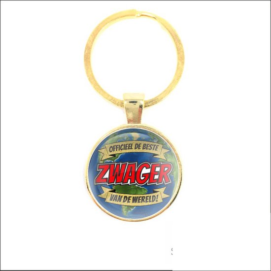 Sleutelhanger Glas - Officieel De Beste Zwager Van De Wereld | bol
