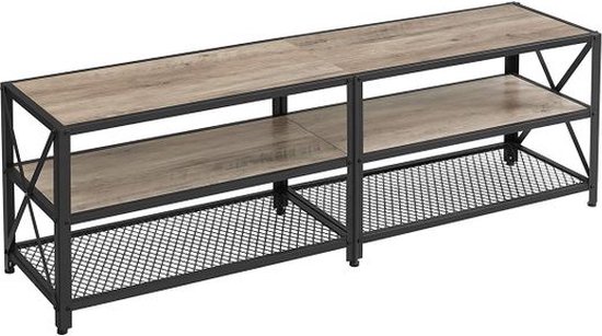 TV-meubel - TV-tafel - met planken - stalen frame - TV-plank | bol