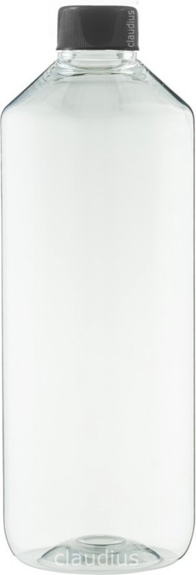 Lege Plastic Fles 500 ml PET transparant - met zwarte ribbeldop - set ...
