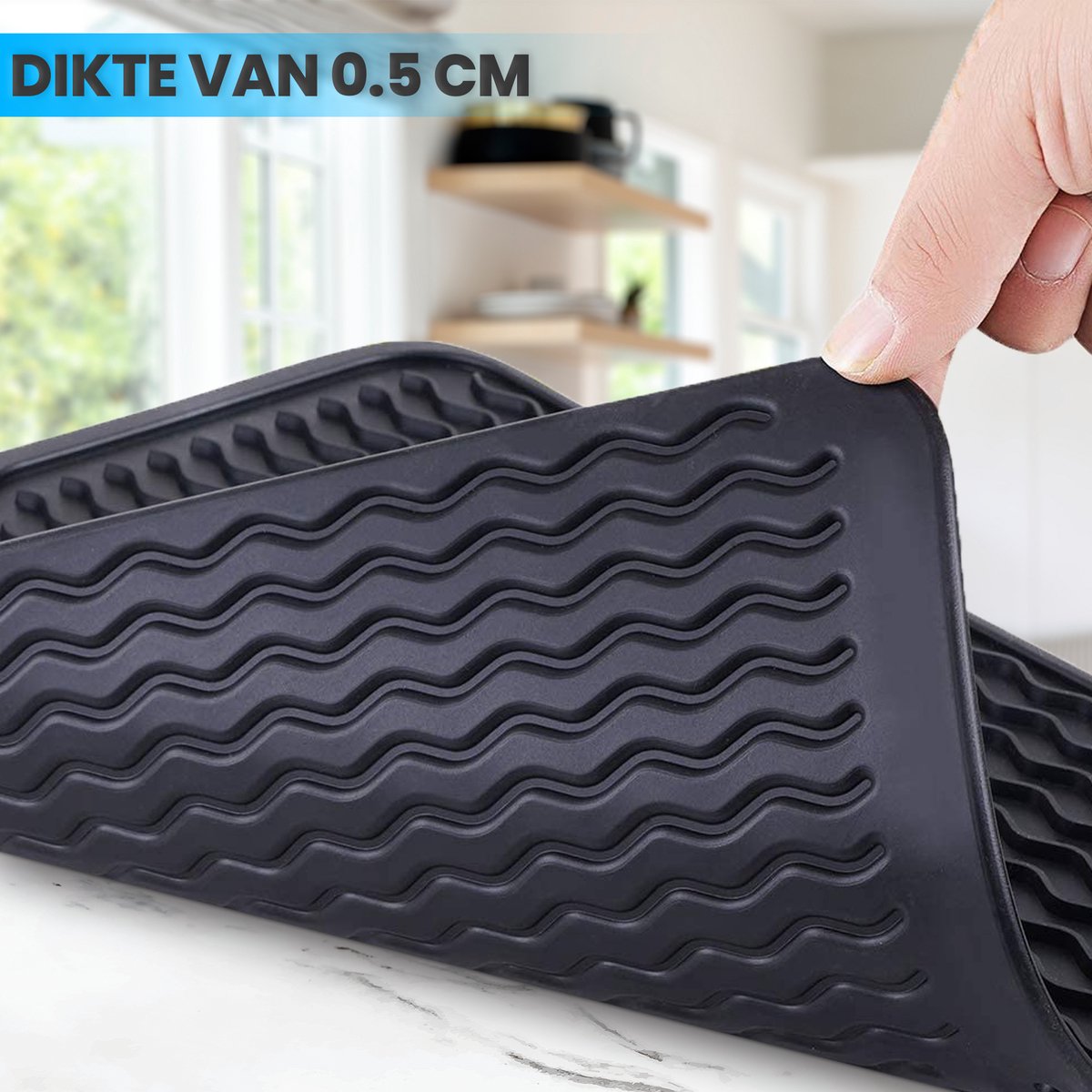 Bangosa Afdruipmat - Vaat Afwas Droogmat - Siliconen 50 x 40 | bol.com