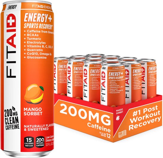 LIFEAID - FITAID - Energy + sports recovery - 355ml x 24 - Mango ...