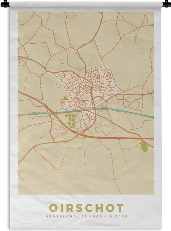 Wandkleed - Wanddoek - Plattegrond - Oirschot - Kaart - Vintage ...