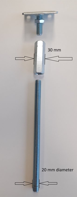 Y Form Post Support 91x300x60x4 mm with ribbed pin, U support with ...