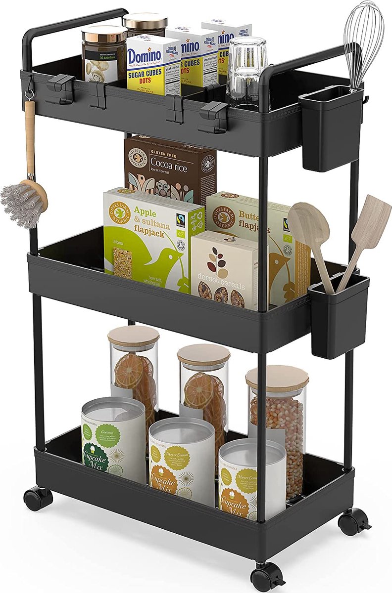 Premium Keukentrolley – keuken planken - Opberg Trolley op wielen – met ...
