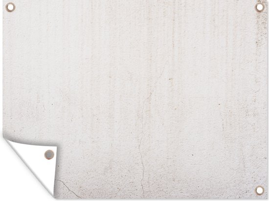 Tuin decoratie Beton - Muur - Wit - 40x30 cm - Tuindoek - Buitenposter ...
