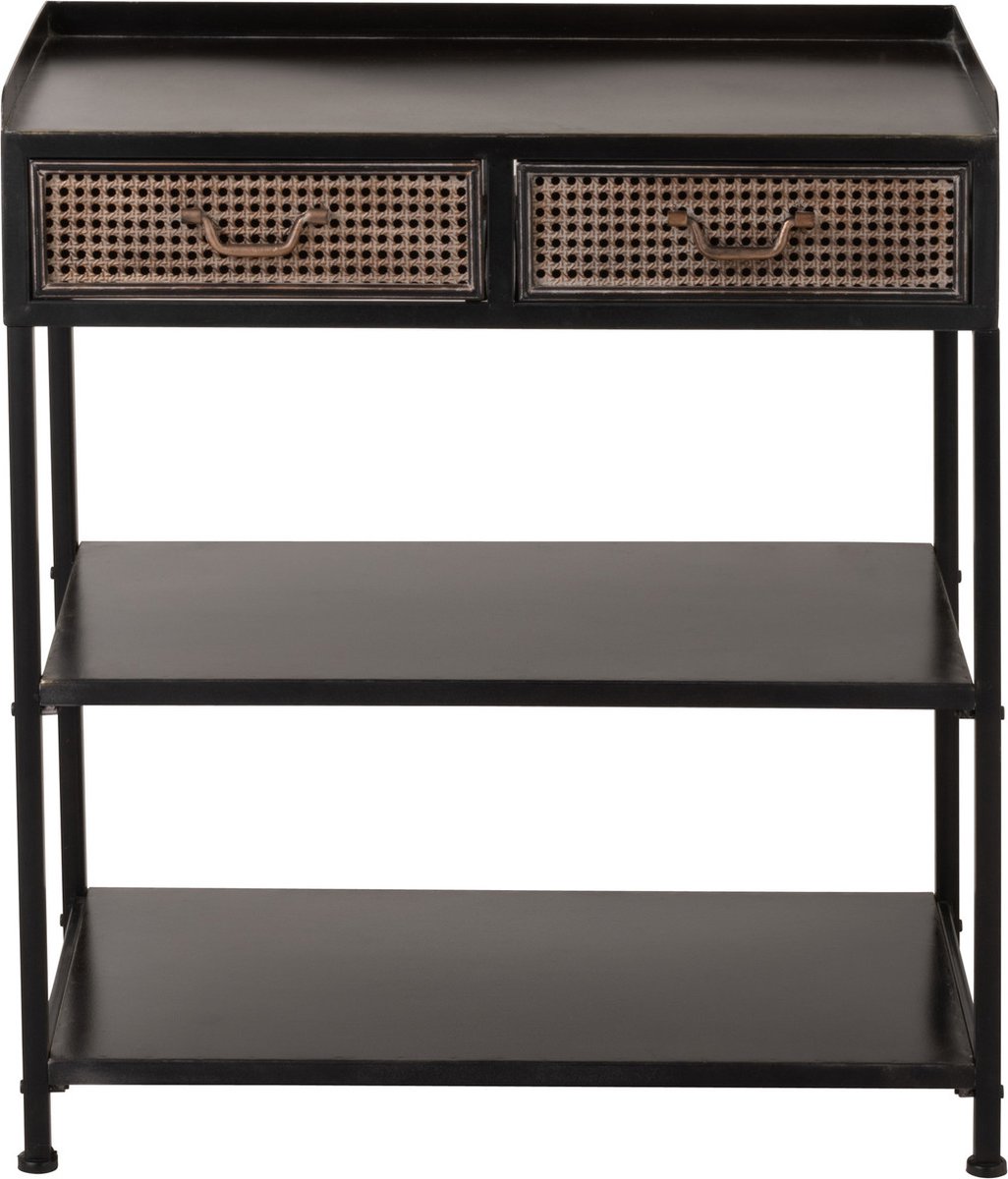 Black Metal - Console - zwart - metaal - 2 lades - 2 leggers | bol.com