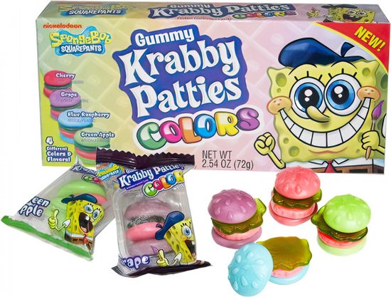 Spongebob Squarepants - Krabby Patties Colors 3x72 gram | bol.com