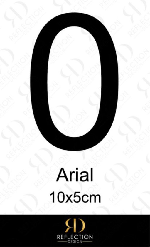Cijfersticker - 0 - Zwart - 10x5cm - Arial | bol.com