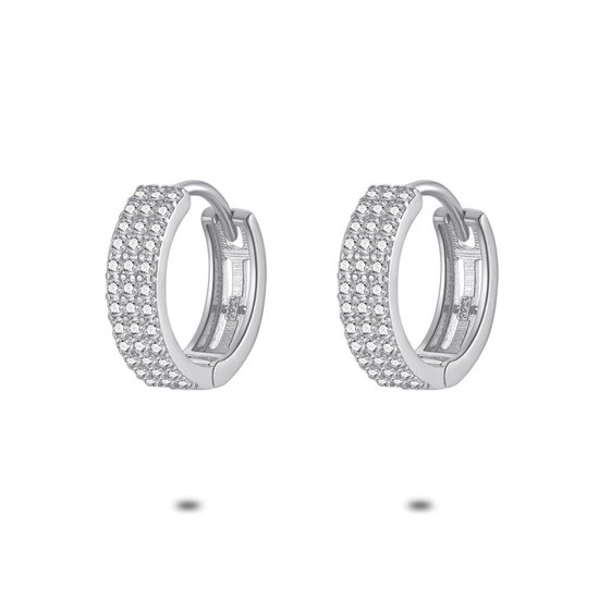 Twice As Nice Oorbellen in zilver, oorringen, 3 rijen, zirkonia | bol