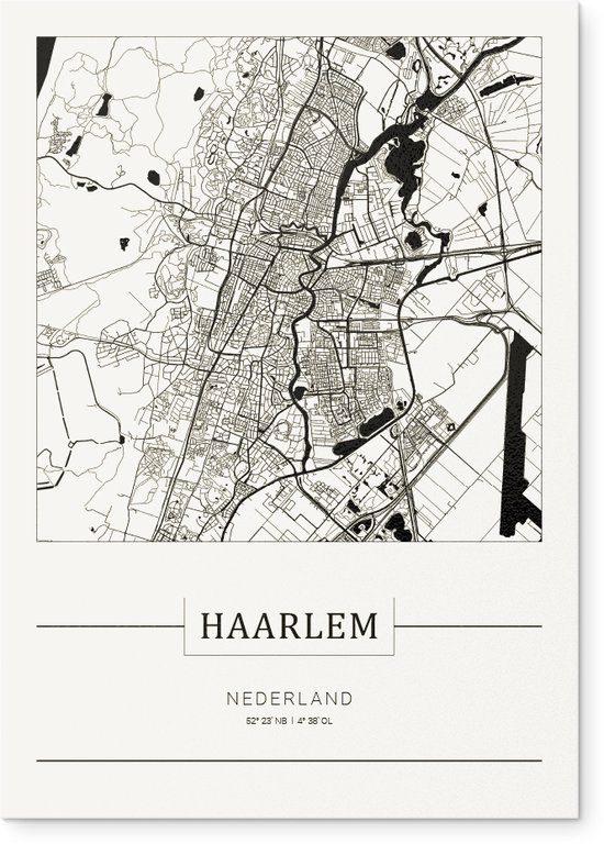 Stadskaart Haarlem - Plattegrond Haarlem – city map – Dibond ...