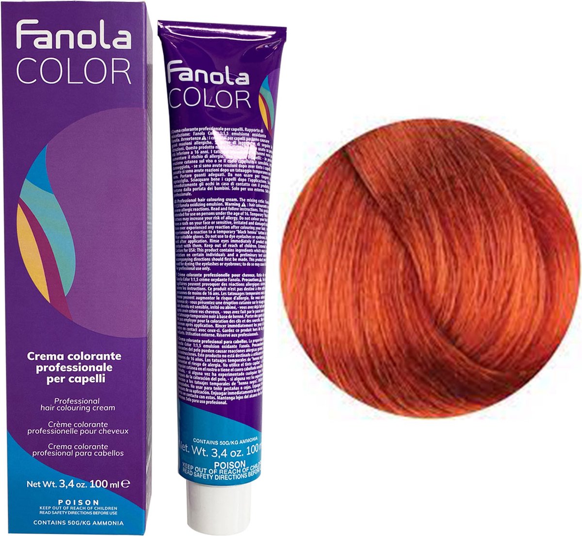 Fanola Cream Color - 100 ml - 8.44 Light Blonde Intense Copper | bol.com