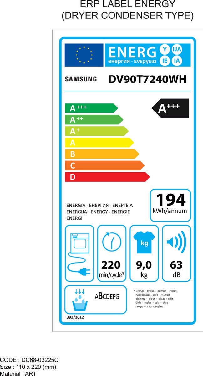 SAMSUNG Droger 7000-serie DV90T7240WH | bol