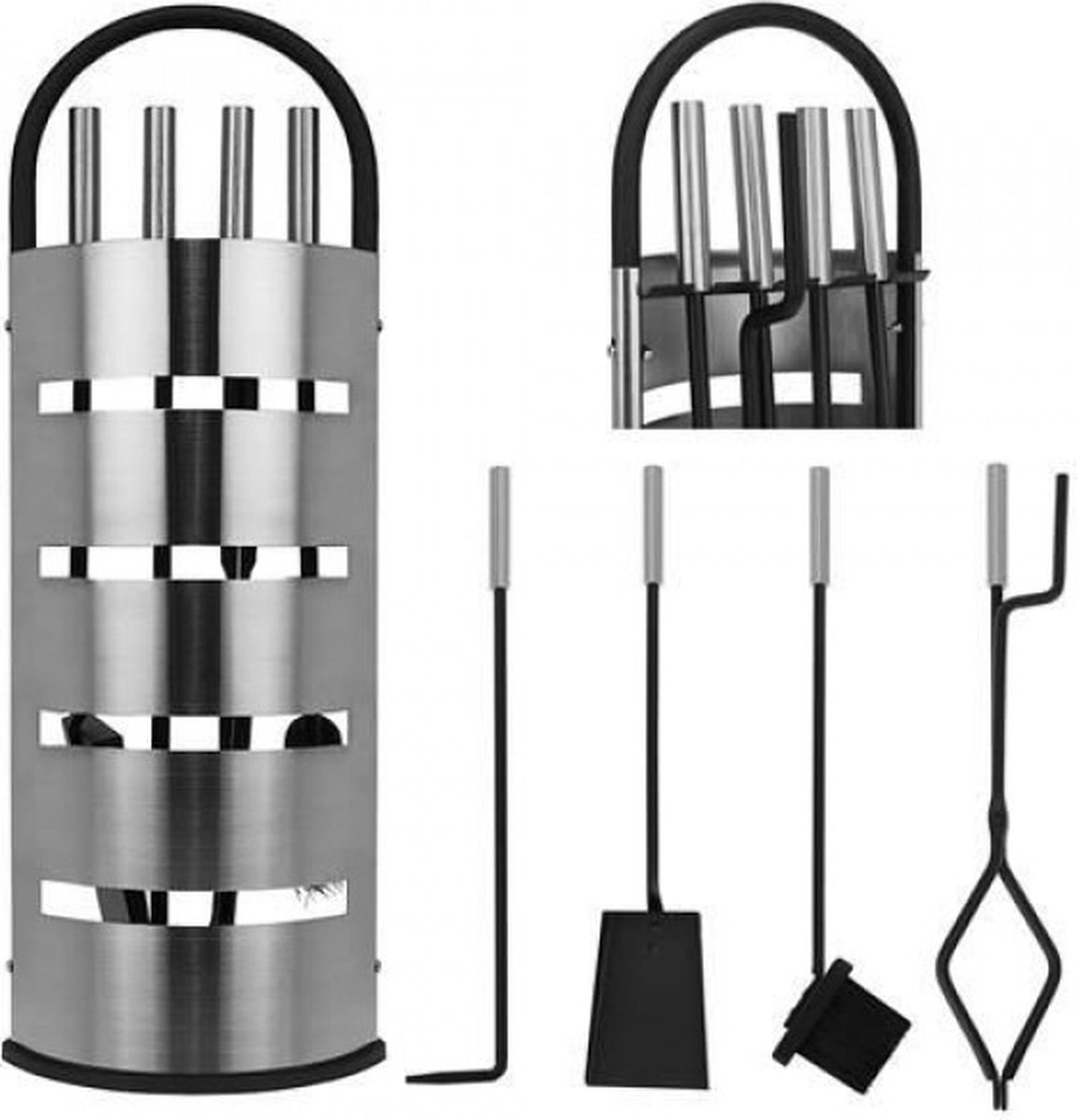 Luxe Haardset - 4 Delig - Zilver - Openhaard Set - Haardstel - Haardset ...