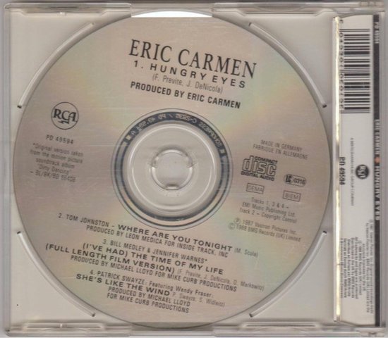 Eric Carmen - Hungry Eyes (cd maxi-single), Bill Medley & Jennifer ...