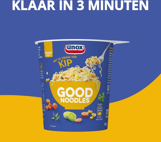 Unox Good Noodles Cup Kip - 8 x 69 g - Voordeelverpakking | bol